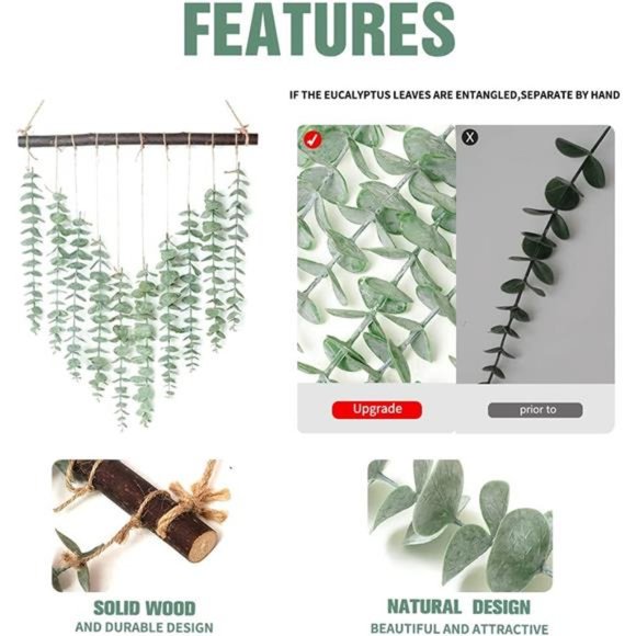 Wall Decor | Artificial Eucalyptus Greenery Wall Hanging Plants With ...